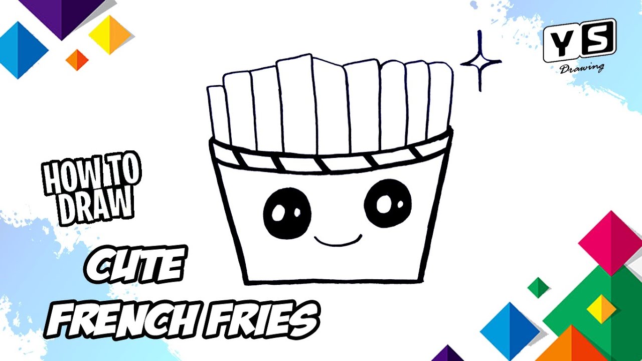 How to draw Cute French Fries - YouTube