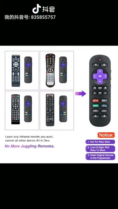 Multifunctional Remote for Roku with 9 Learning Keys to Control TV ...