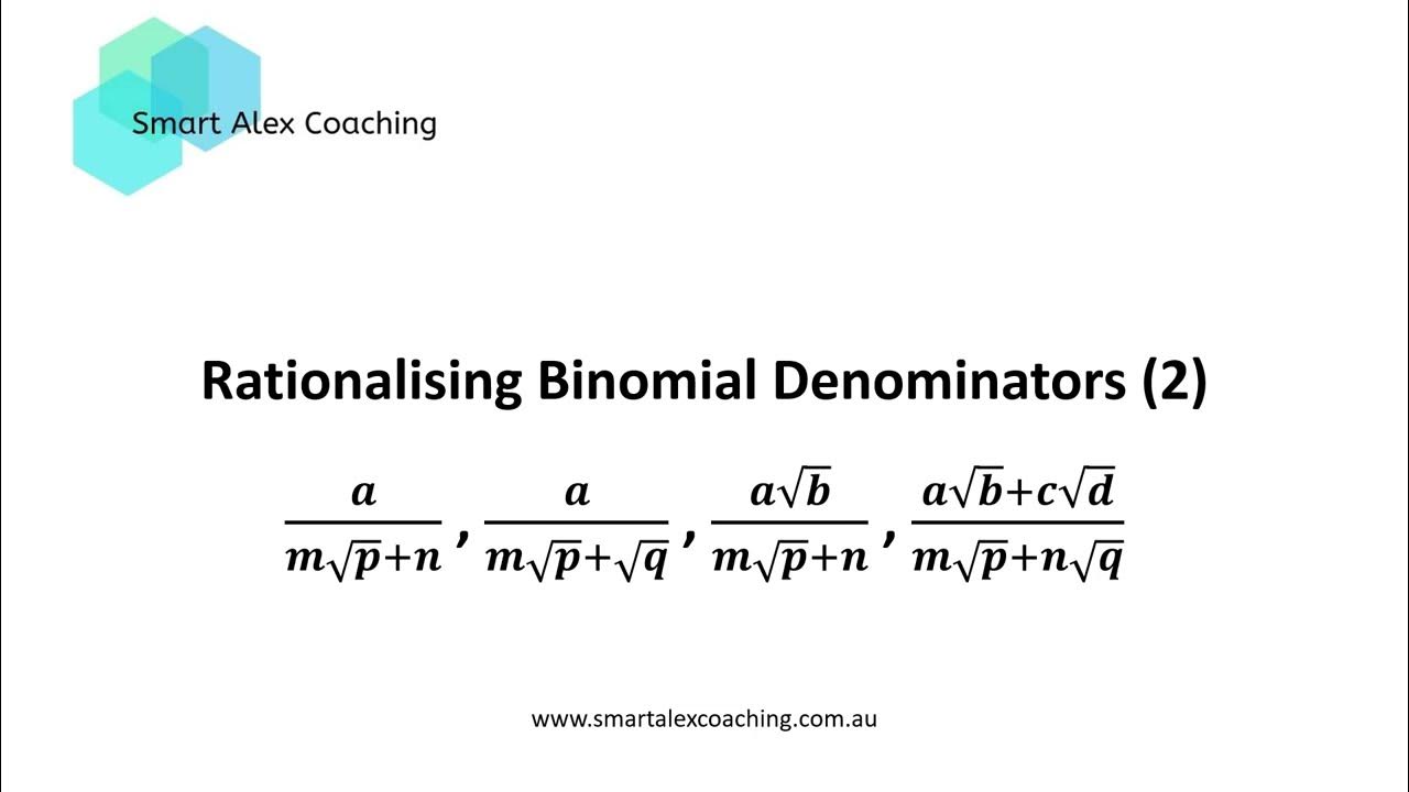 Rationalising Denominator - Binomial Surds - YouTube