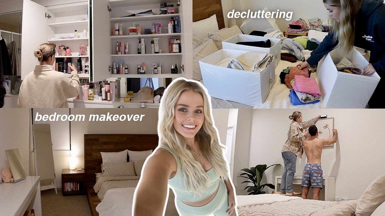 VLOG | bedroom makeover, room tour, decluttering & organising! - YouTube