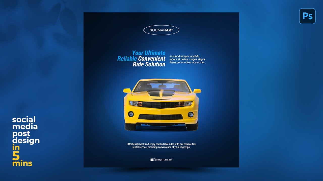 Social Media Post Design in 5 mins || Car Post Design || Adobe ...