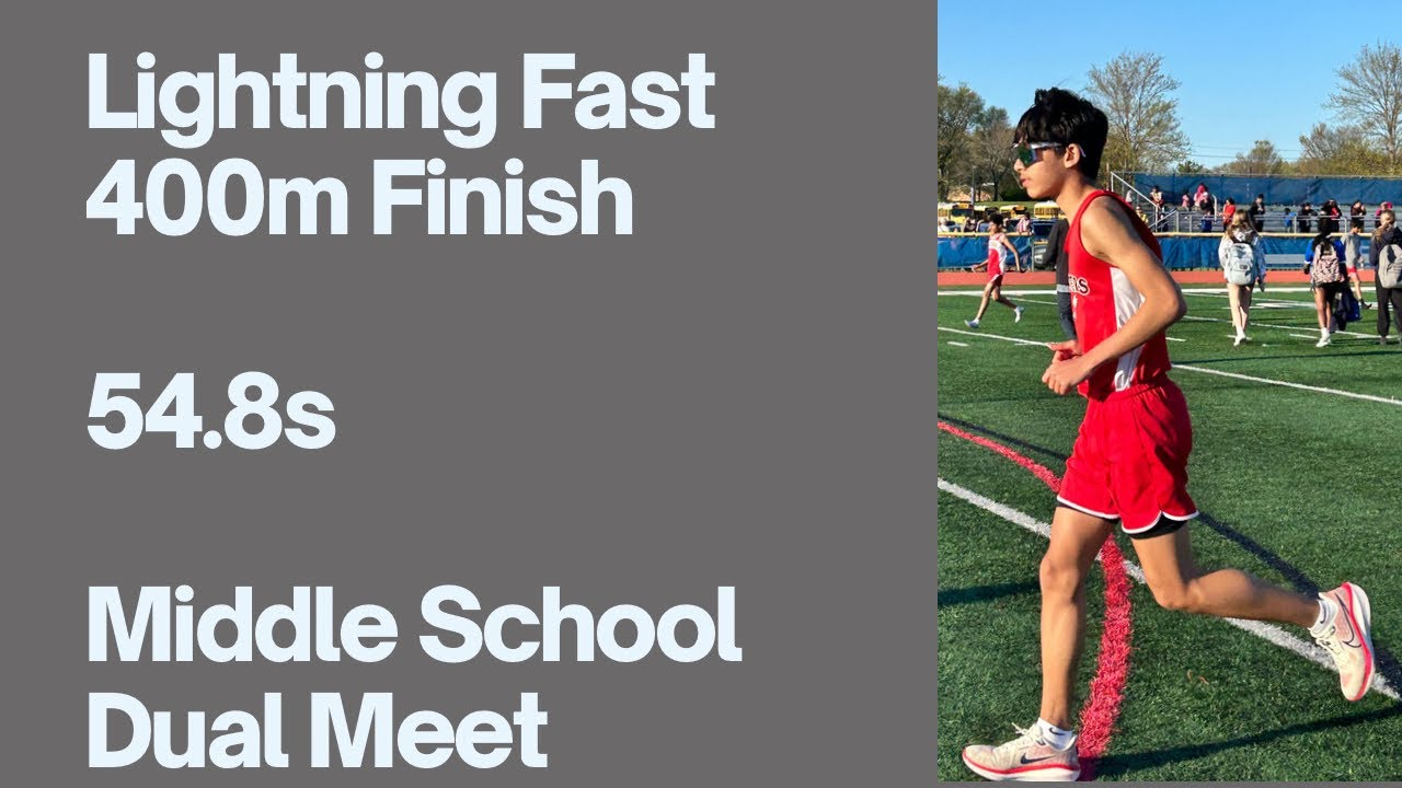 Lightning Fast 400m finish in 54.8s - CMS vs Fisher Middle School - YouTube