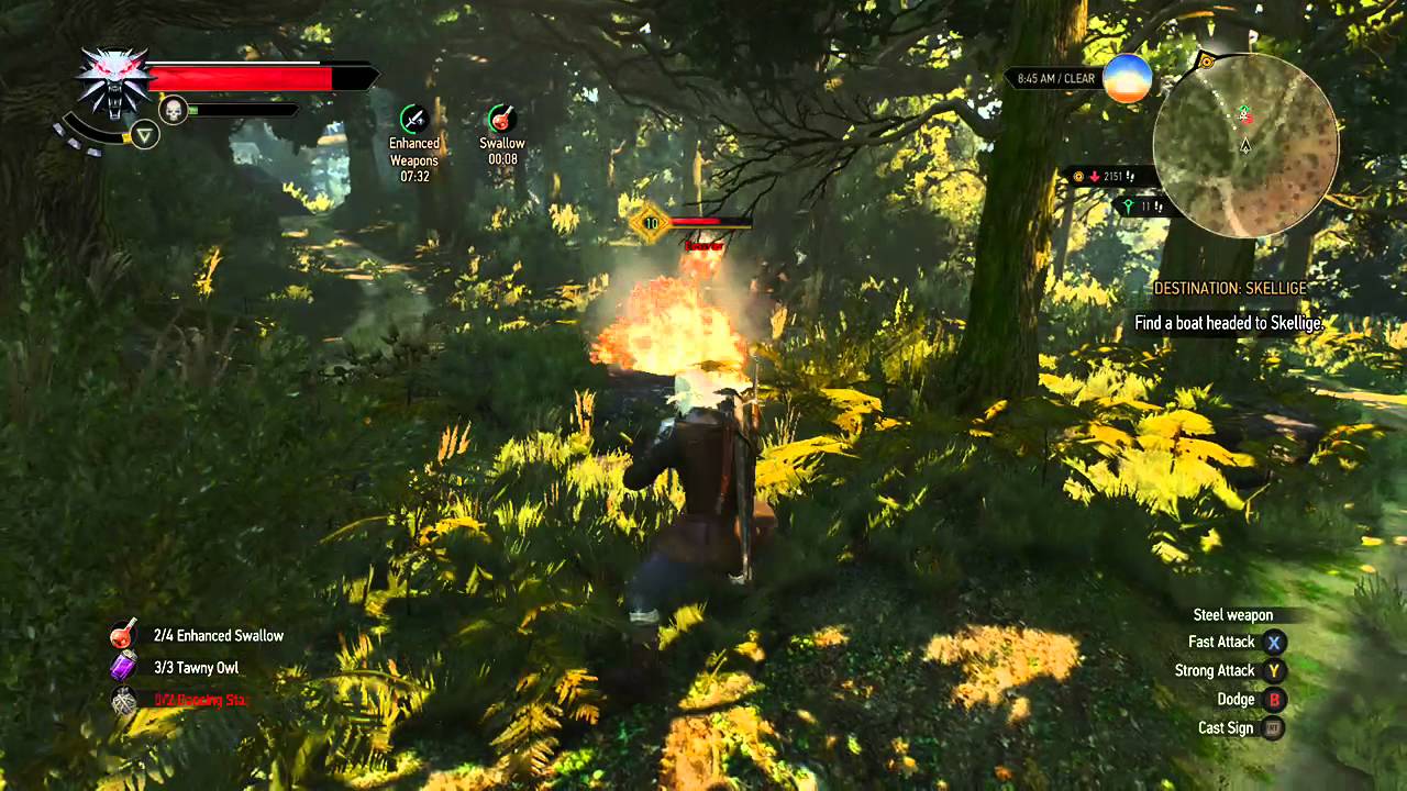 The Witcher 3: Wild Hunt battle with bandits! - YouTube