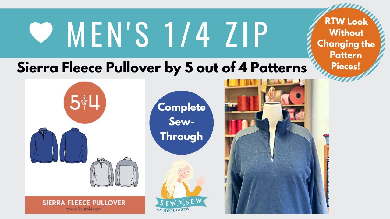 Sierra Fleece Pullover by 5 out of 4 Patterns Casual Sew Through - YouTube