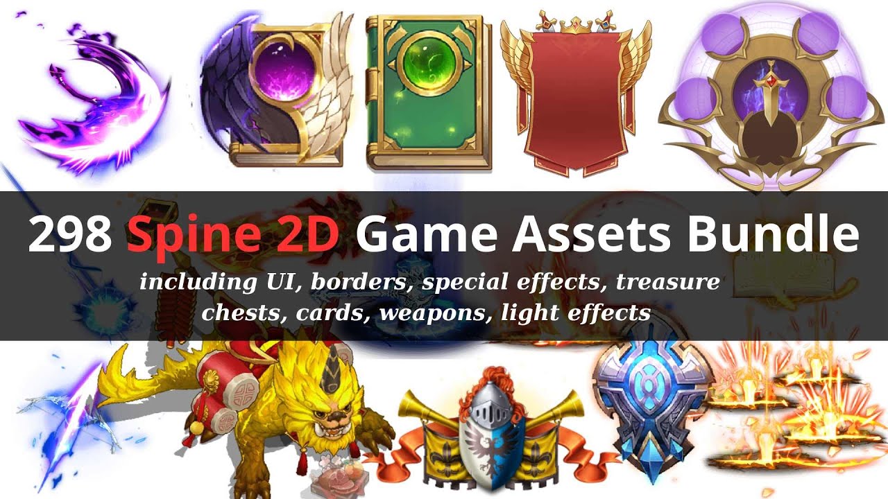 298 Spine 2D Game Assets Bundle - YouTube