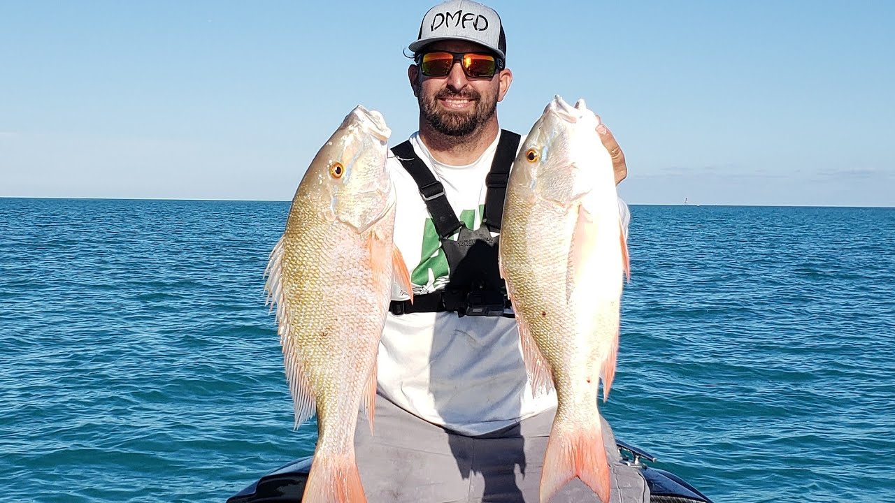 Mutton Snappers this big in 14 feet of water! - YouTube