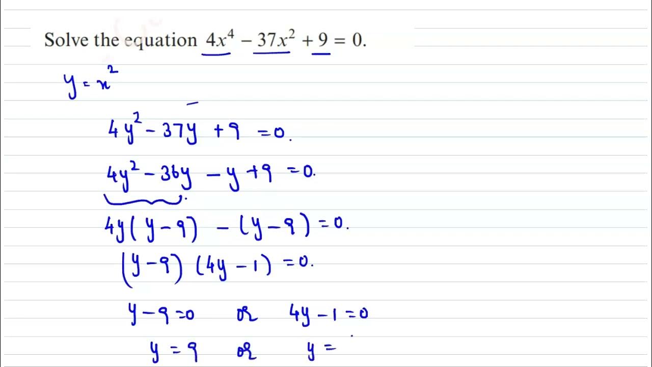 (Cambridge AS and A level) Chapter 1 - Some more complex quadratic equations - Example 1.11 ...