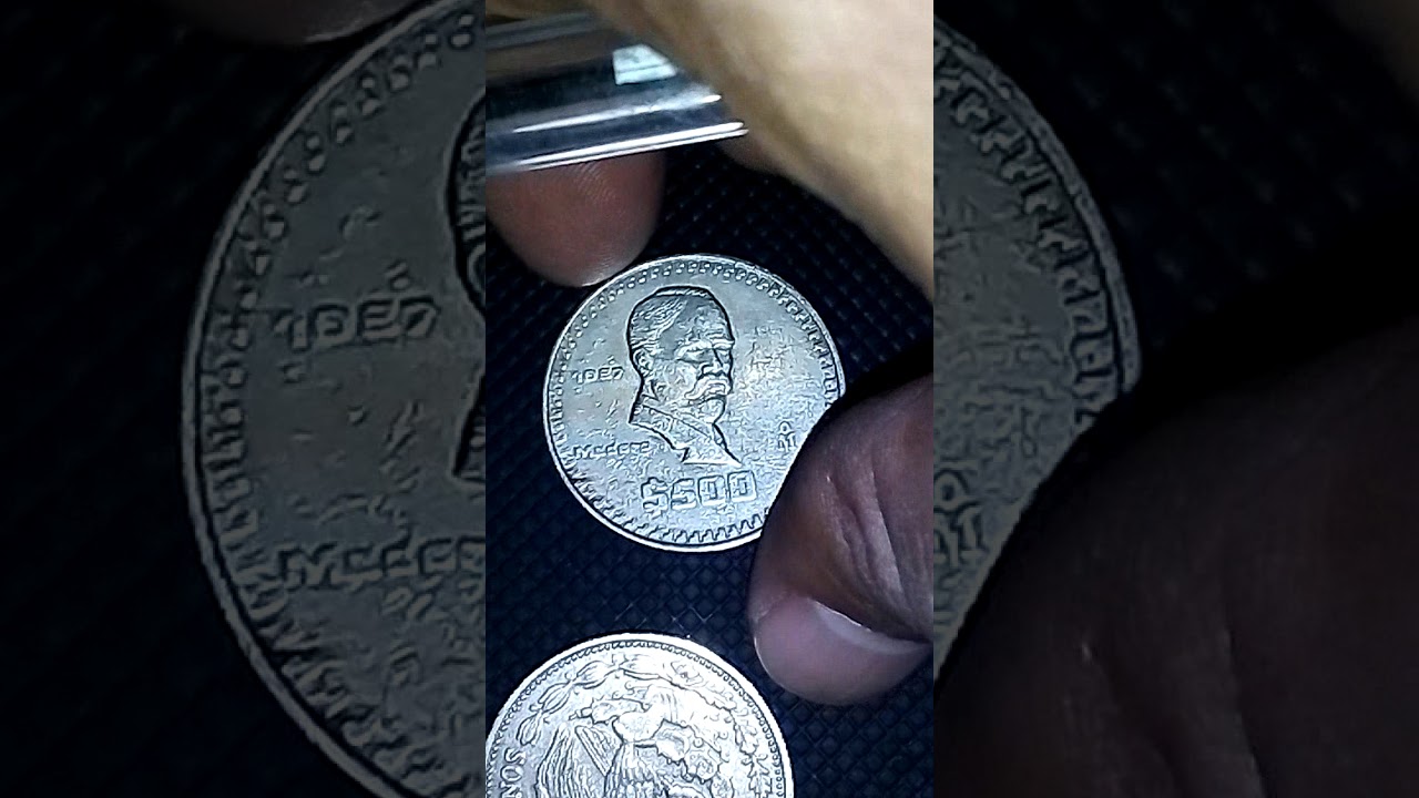 moneda de 500 pesos de Francisco I Madero de 1987y 89. Características ...