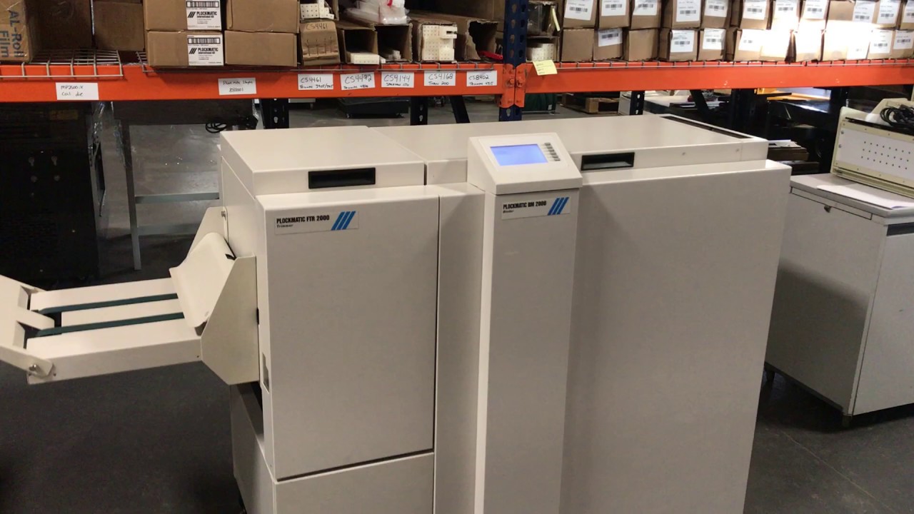 Used Plockmatic BM2000 Bookletmaker w/ FTR2000 Face Trimmer - YouTube