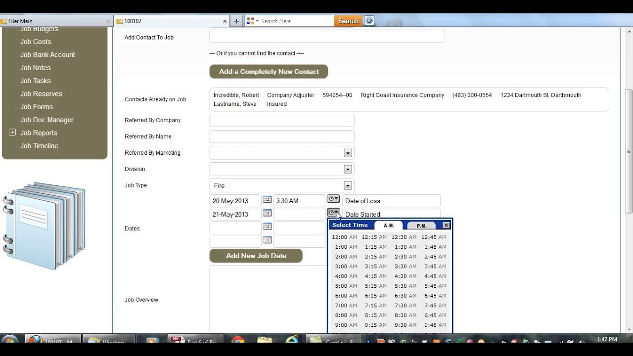 how to add a new job or file in FILER software - YouTube