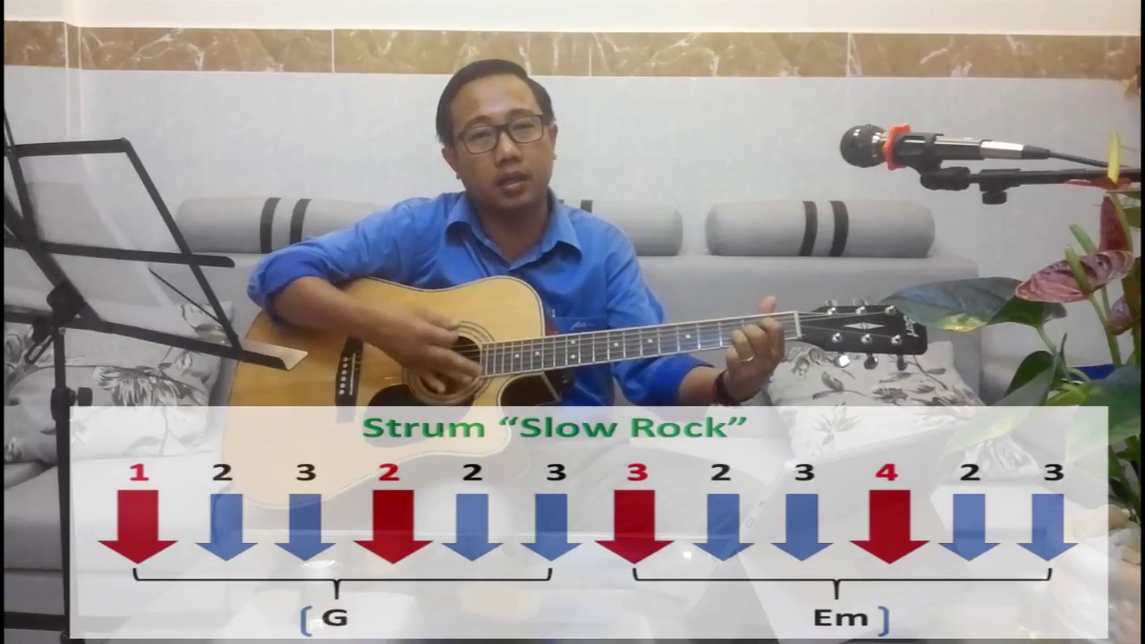 Let's Learn Guitar Easy - Strumming Pattern 2 - Slow Rock - ស្លូរ៉ុក ...