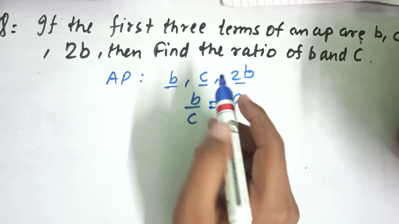 If the first three terms of an ap are b, c and 2b, then find the ratio ...