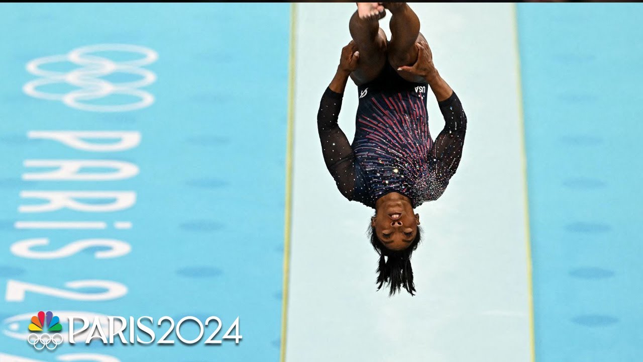 Simone Biles DRILLS Yurchenko double pike in podium training | Paris ...