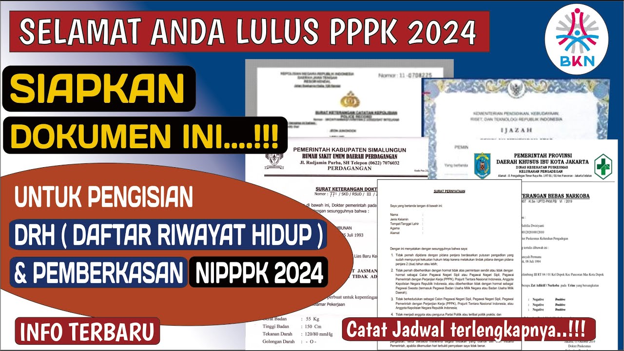 Siapkan Dokumen Ini untuk Pengisian DRH PPPK 2024 | daftar riwayat ...