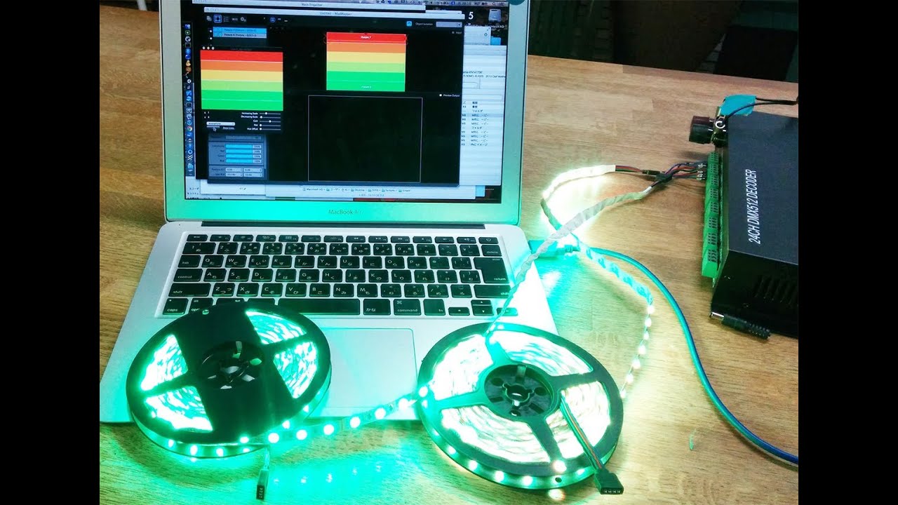 DMXでLED stripsを制御。(MadMapper) - YouTube