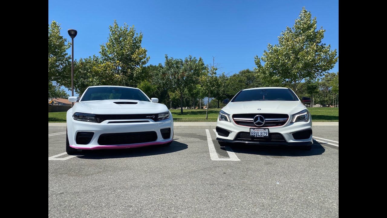Dodge Charger Hellcat vs Mercedes Benz CLA 45 AMG - YouTube