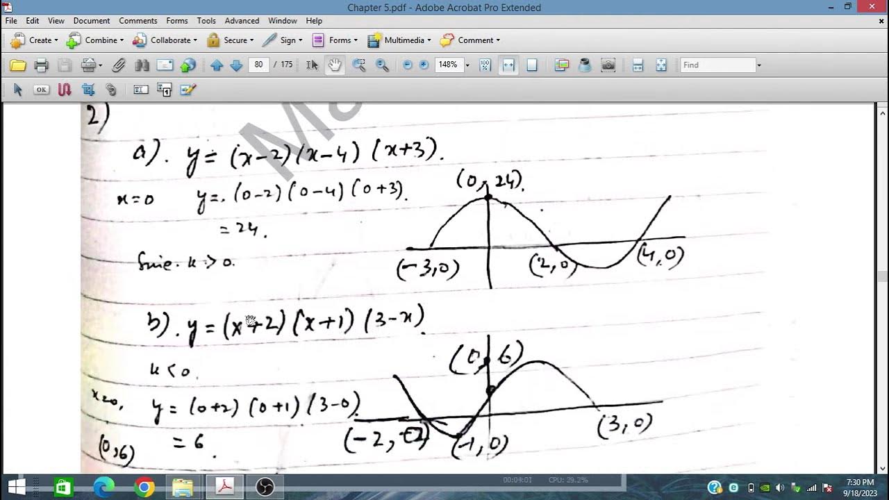 Ex 5.3, Q1-Q2, sketch graph of cubic polynomial, Additional Mathematics 4037, IGCSE and O level ...