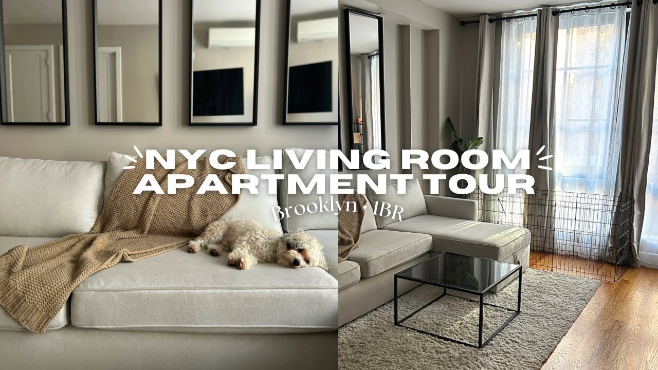 My Cozy NYC Apartment Tour - Living Room Tour 2023 | Neutral, Modern ...