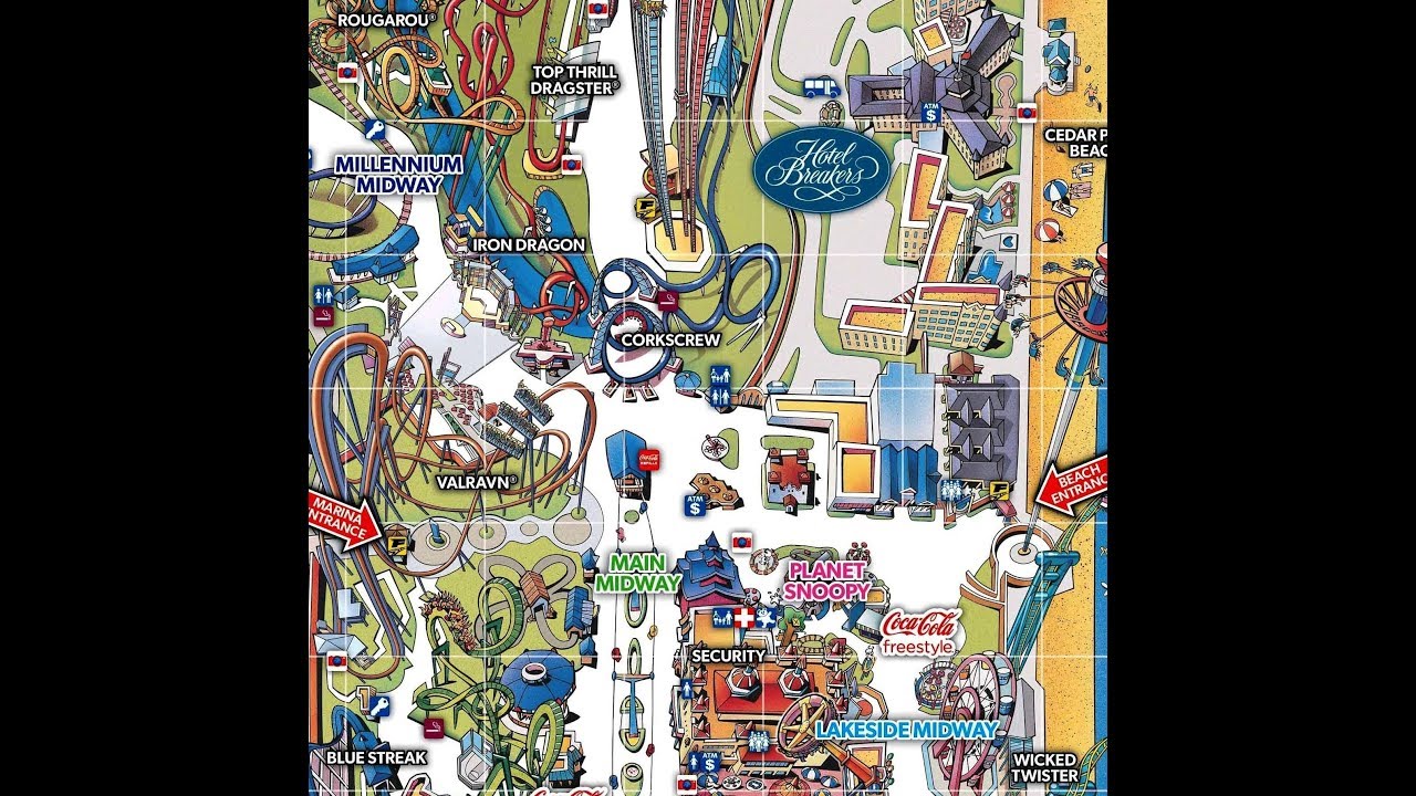 Cedar Point Maps over the Years Part 1 - History - See Video #2 its ...