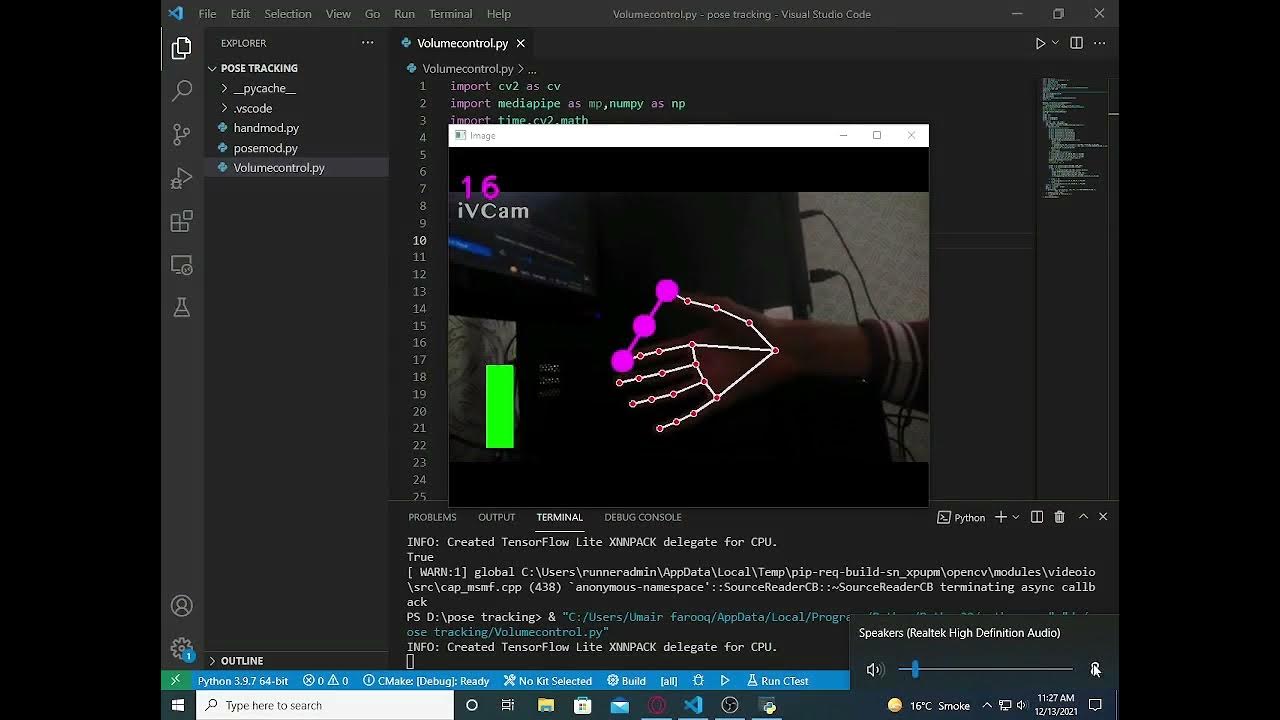 Volume control by hand || Python||OpenCV - YouTube