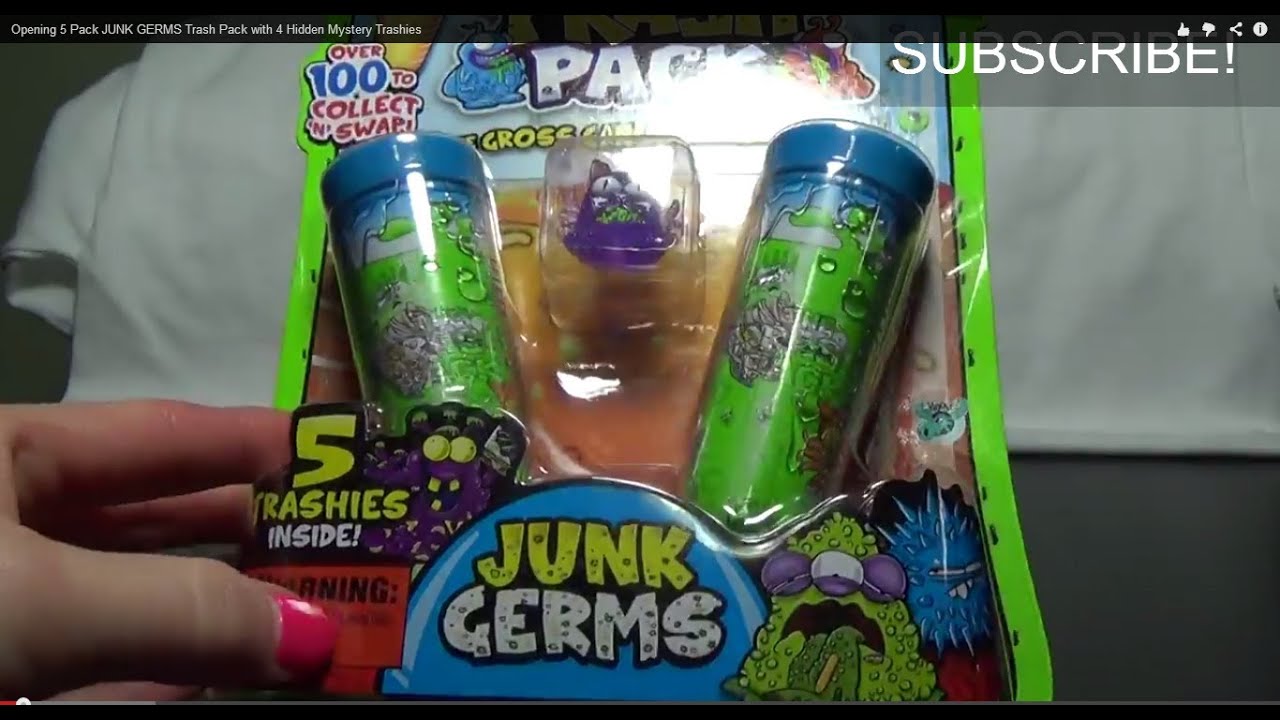 Opening 5 Pack JUNK GERMS Trash Pack with 4 Hidden Mystery Trashies ...