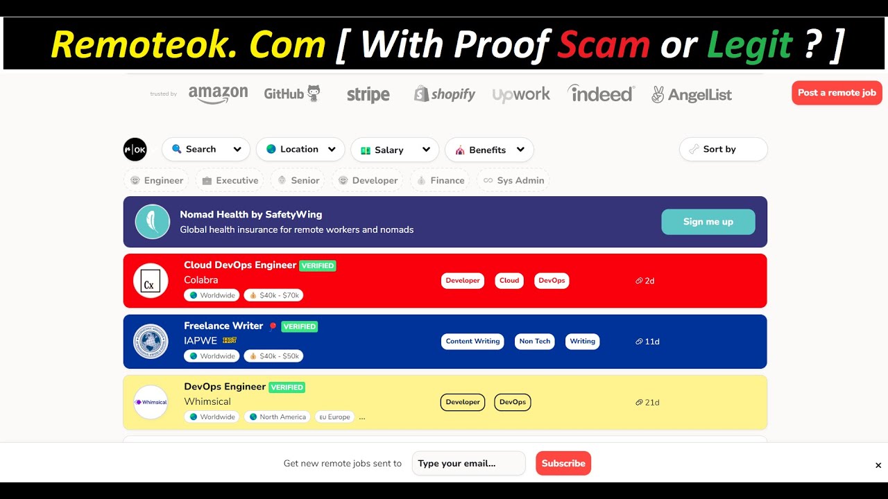 Remoteok. Com [ With Proof Scam or Legit ? ] Remoteok ! Remoteok Com ...