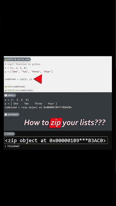 zip() Function in Python #pythonprogramming #shorts - YouTube