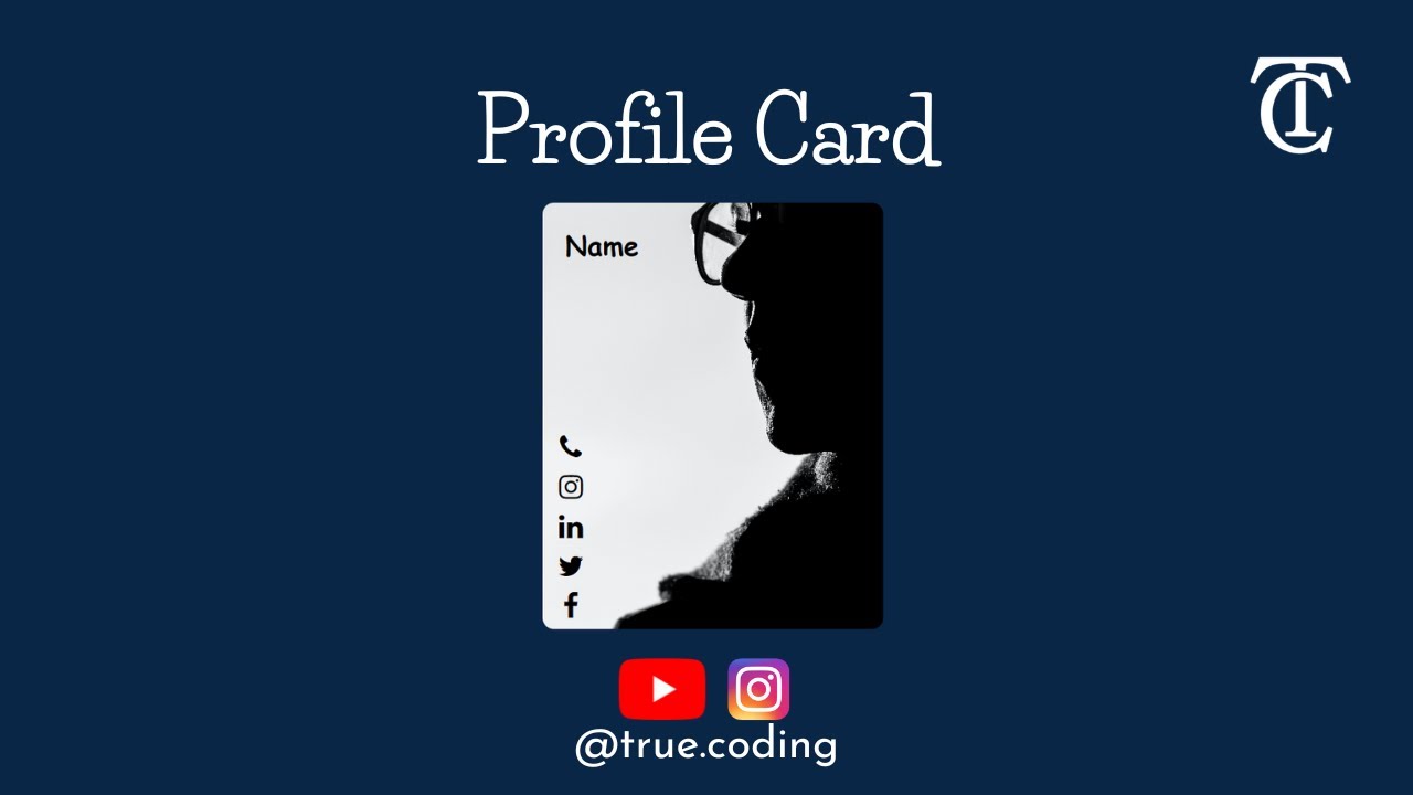 Profile Card | Profile Card Using Html & Css. | true.coding | #html # ...