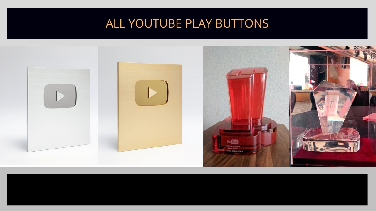 ALL YOUTUBE PLAY BUTTONS || YOUTUBE PLAY BUTTON EVOLUTION 2021 || ALL ...