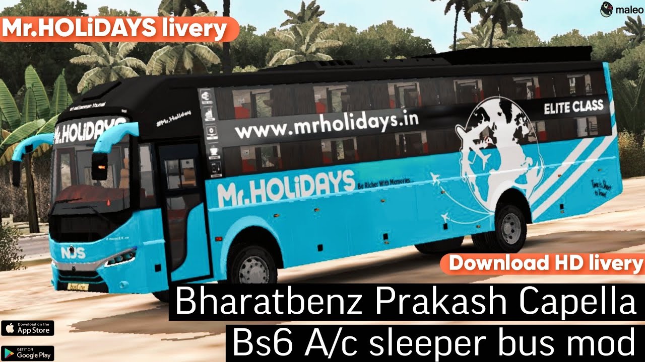 Bharatbenz Prakash Capella Bs6 A/c Sleeper bus mod | Mr.HOLiDAYS ...
