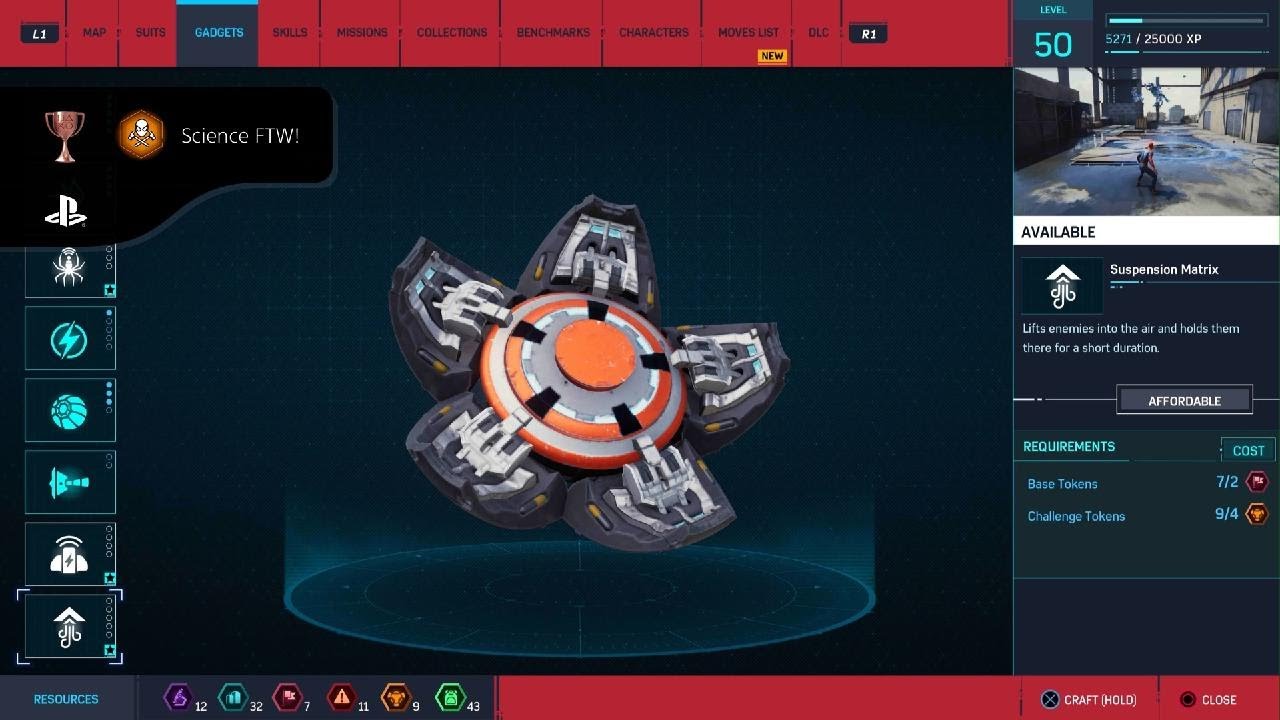Marvel's Spider-Man science ftw trophy - YouTube