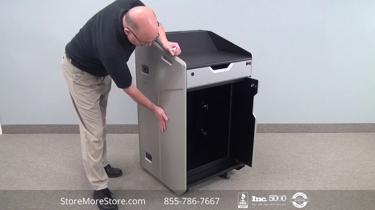 High Tech Lectern on Rolling Casters with PC Compartment - YouTube