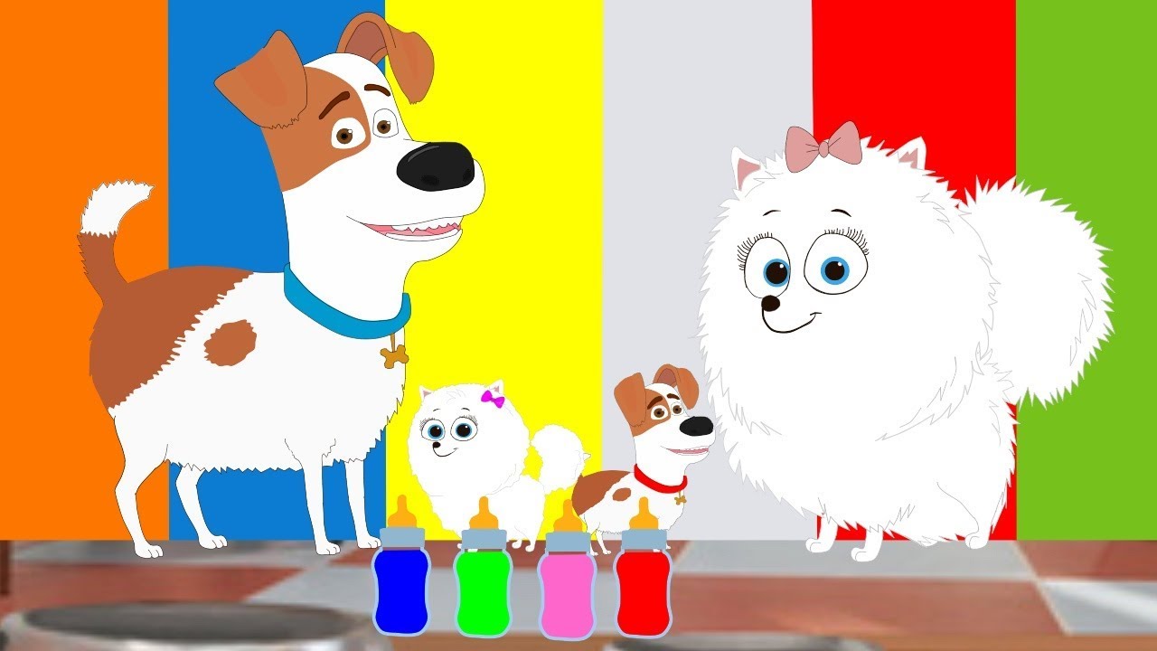 The Secret Life Of Pets - Gidget Max Colors Milk Bottles! SONGS FOR ...