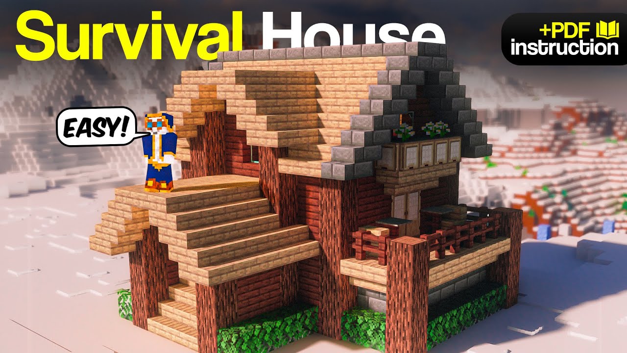 💡 Minecraft Survival Starter House in 10 minutes | 🏠 Tutorial - YouTube