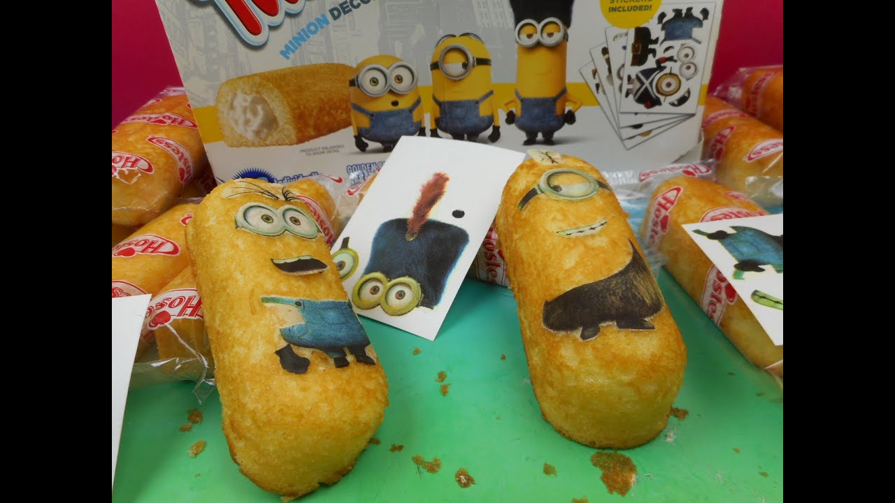 HOSTESS TWINKIES MINION DECORATION KIT WITH EDIBLE STICKERS - YouTube