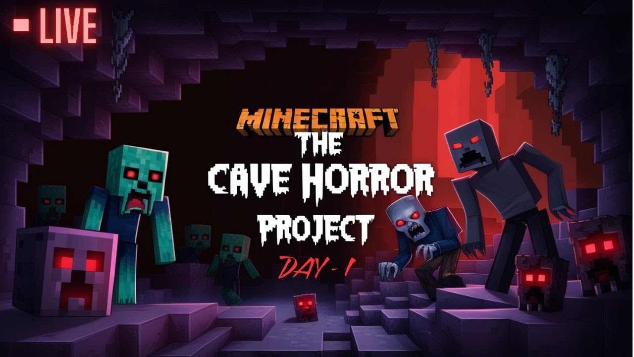 Minecraft || The cave Horror Project || Survival || Day - 1 - YouTube