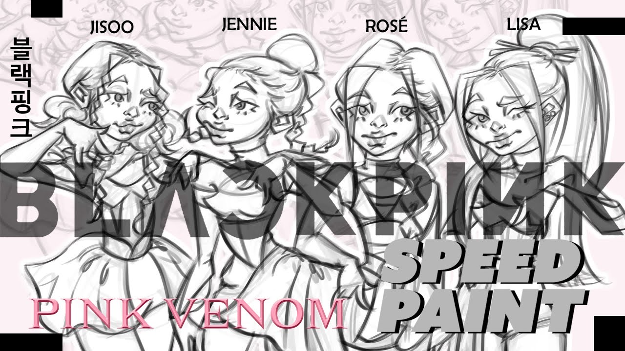 Drawing #BLACKPINK Pink Venom 1/2 | Digital Painting Process - YouTube