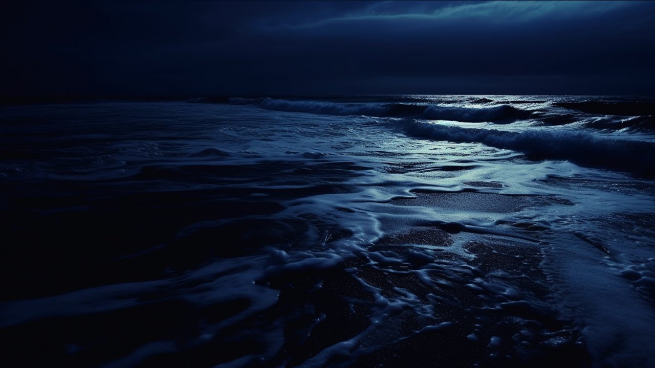 Fall Asleep With Relaxing Wave Sounds at Night, Low Pitch Ocean Sounds ...