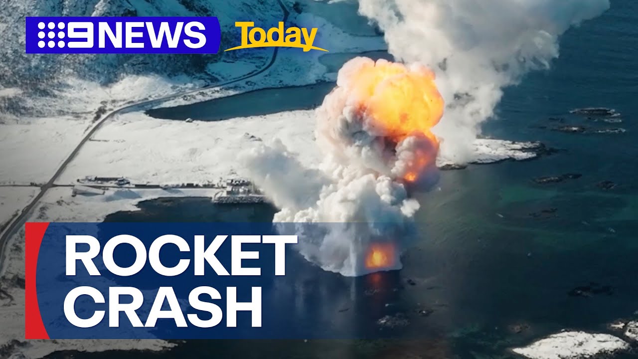 German rocket explodes seconds after take-off | 9 News Australia - YouTube