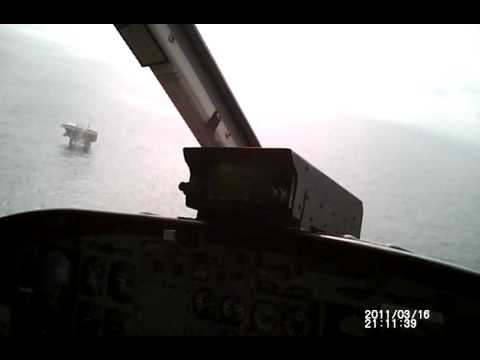 cockpit view take off and landing offshore Pilot's eye view - YouTube
