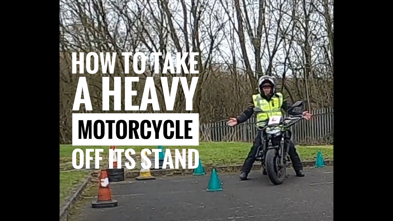 Taking a heavy motorcycle off it's stand. The EASY way to do it, watch ...