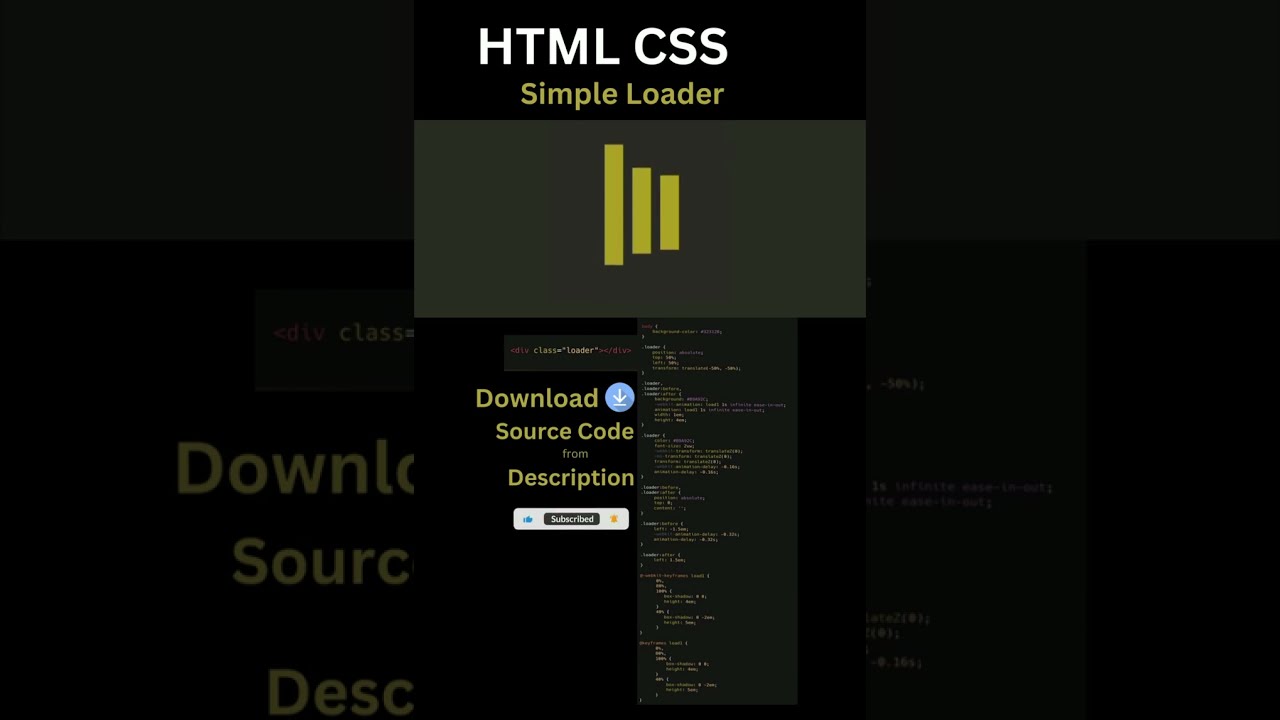 Simple Loader Animation Download Source Code From Description Youtube