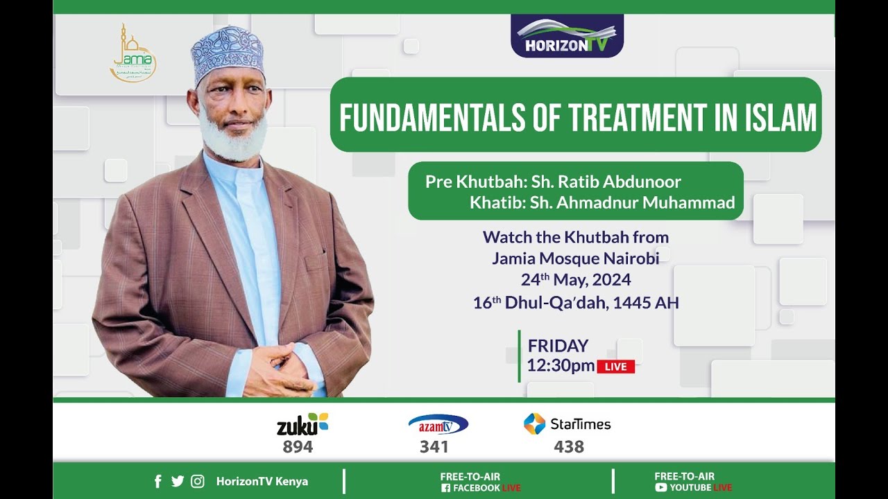 🔴 Fundamentals Of Treatment In Islam | Sheikh Ratib Abdunoor | Friday ...