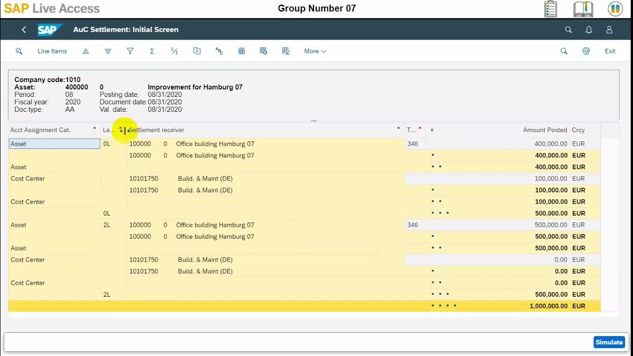 Training 31 - SAP S/4 Hana - Settle an Asset Under Construction - Asset ...