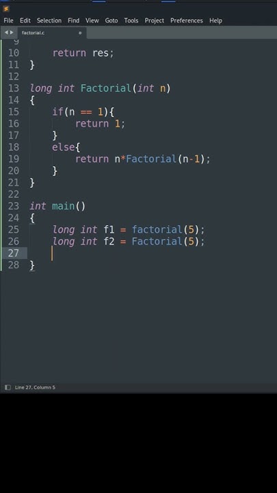 Part 1 Factorial C Programming Ccoding Cprogramming Ctutorials Coding Youtube