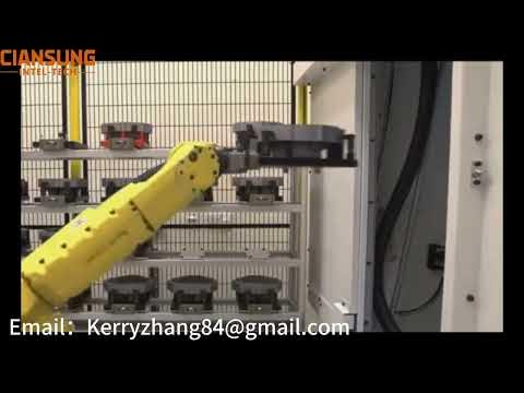Six-axis robot CNC milling machine workpiece loading and unloading application site - YouTube
