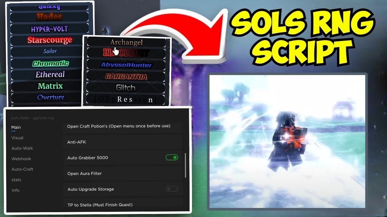 Roblox Sols RNG Script GUI – Unlock All Aura, Quick Roll, Potion Farm ...