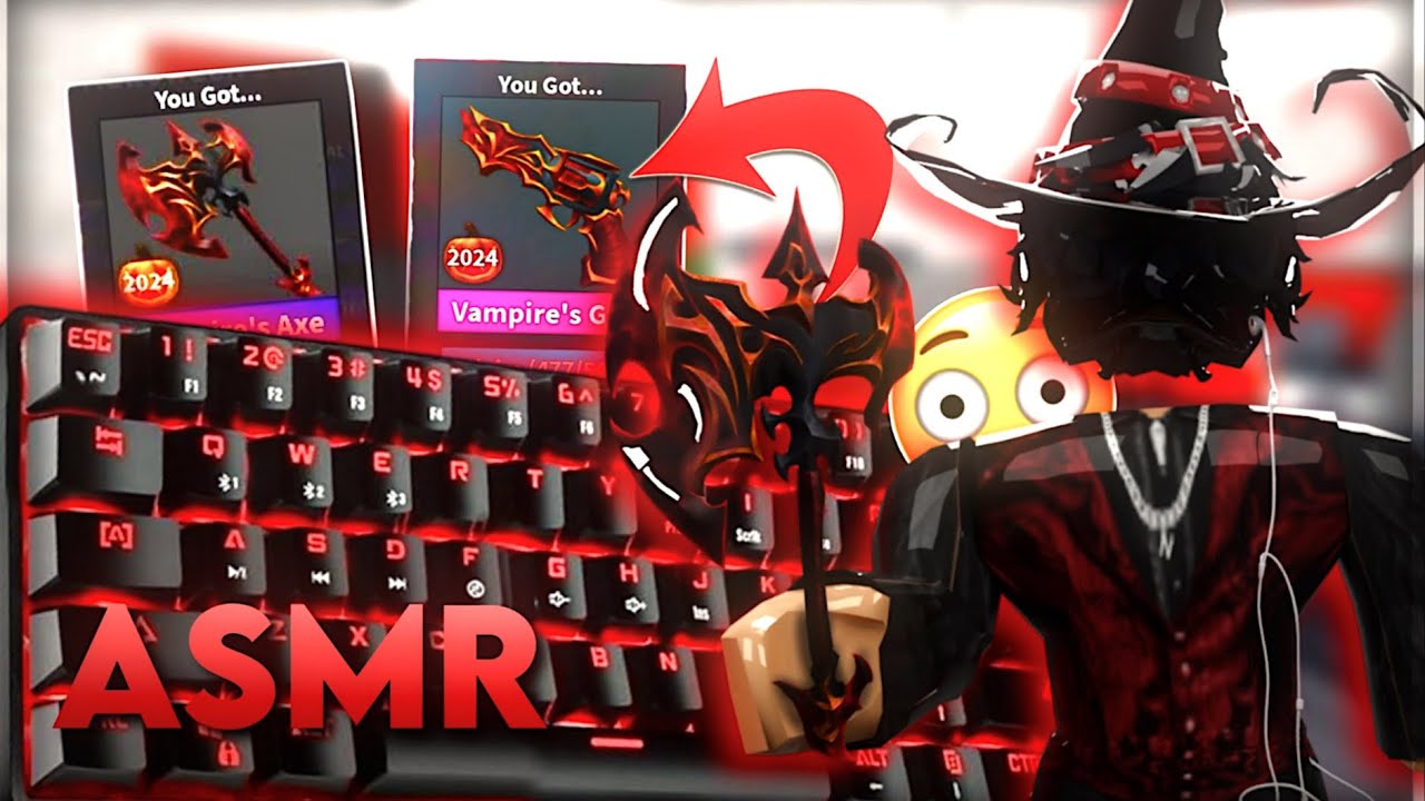 Playing MM2 with the new HALLOWEEN VAMPIRE SET + Keyboard ASMR | MMV ...