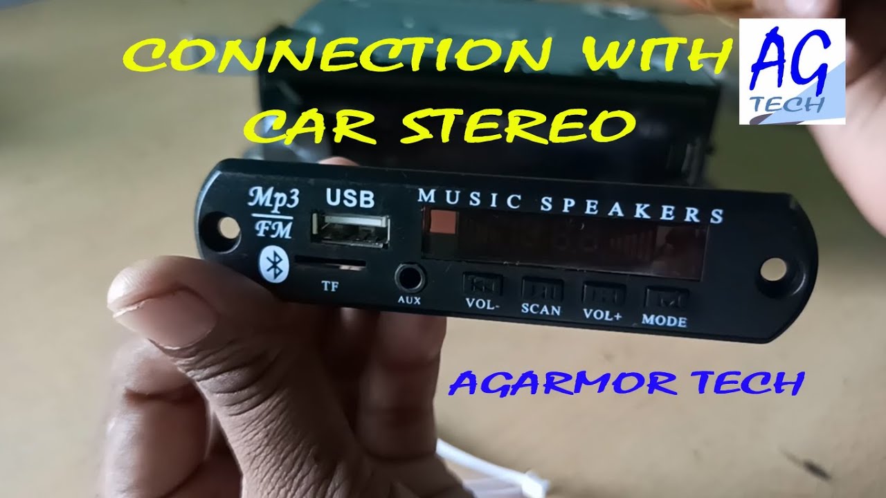Bluetooth mp3 music player with car sterio connection - YouTube