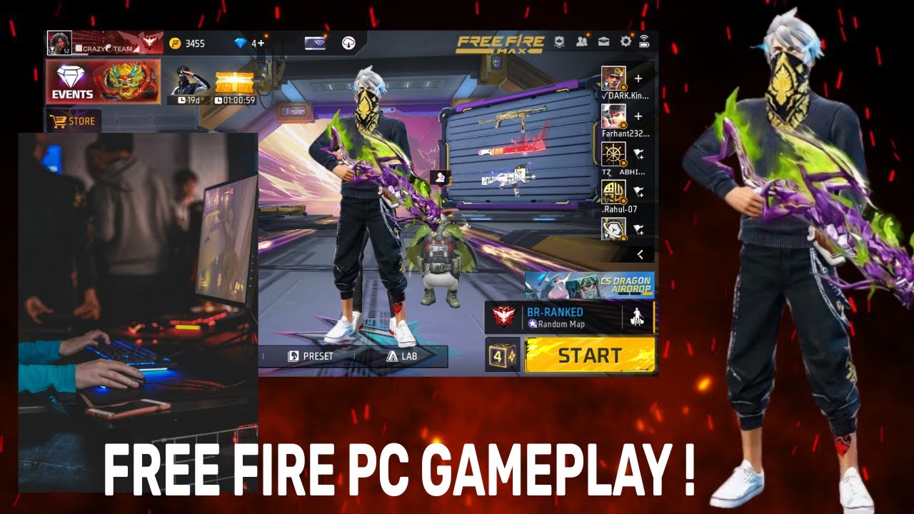 FREE FIRE GAMEPLAY ON PC - YouTube